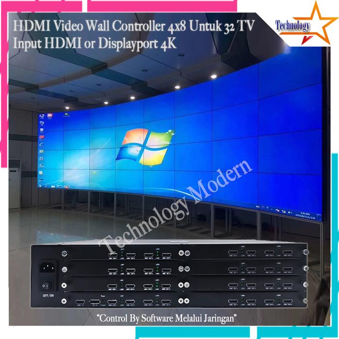 Jual 8K HDMI Video Wall Controller 4x8 8x4 Untuk 32 TV With Custom ...
