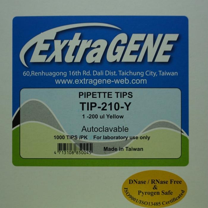 Jual Yellow tips micropipet Tip kuning 200ul Extragene, 1000pcs/bag ...