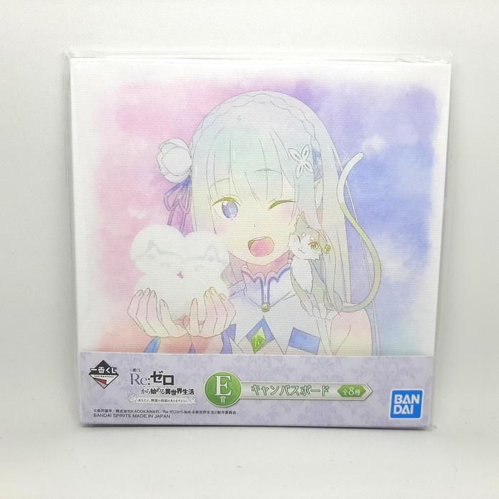 Jual Ichiban Kuji Canvas Art Board Re Zero Pastel Emilia & Puck Snow ...