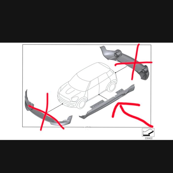 Jual trisplang side skirt Mini Cooper Countryman JCW original kanan ...