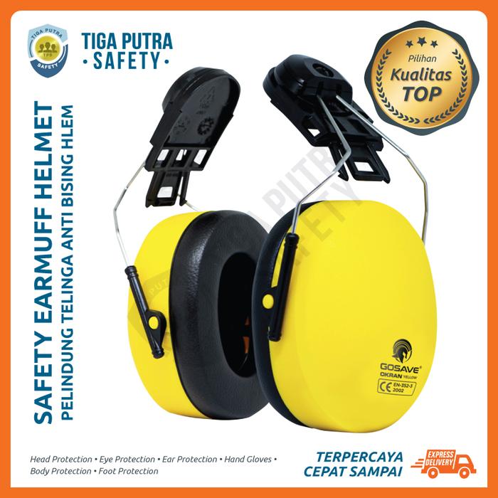 Jual Ear Muff Cantel Helmet OKRAN Earmuff Helm Safety 28db Kuning ...
