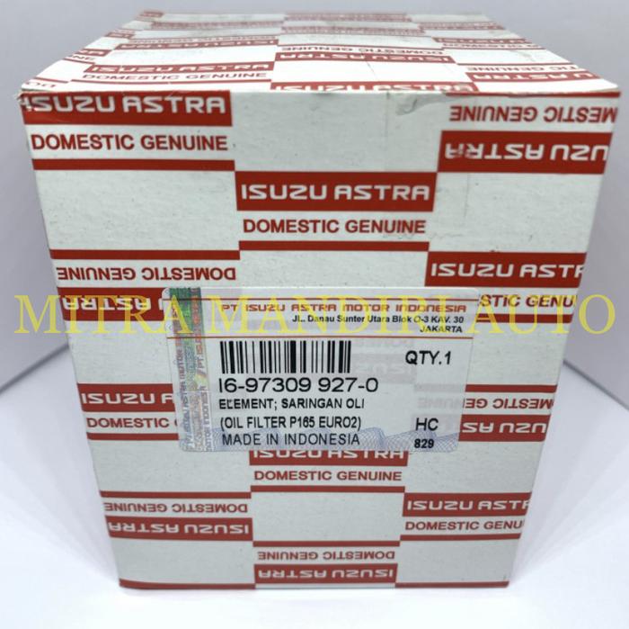 Jual FILTER OLI / OIL FILTER ISUZU DMAX D-MAX 2500cc TRAGA HIGH QUALITY ...