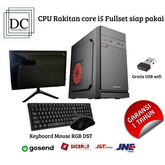 Jual PC komputer Rakitan Core i3 CPU DDR 4GB Fullset Kantoran/Kasir ...