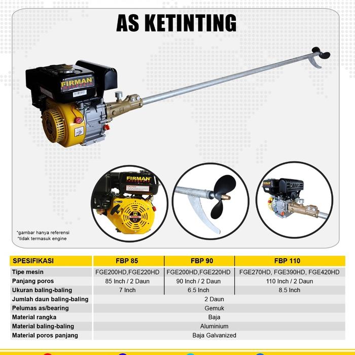 Jual As ketinting Perahu Nelayan FBP 110 FIRMAN GX270-GX390 Tanpa Mesin ...