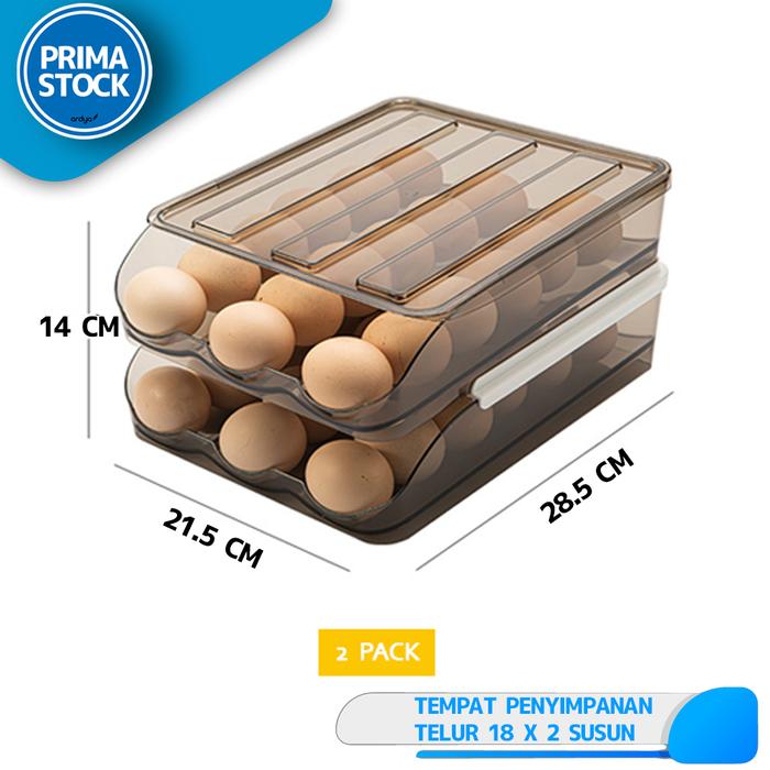 Jual Tempat Penyimpanan Rak Box Kotak Tray Telur 18 X 2 Susun Sliding ...