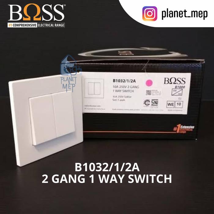 Jual BOSS SAKLAR 2 TOMBOL / 2 GANG 1 WAY SWITCH (LARGE BUTTON) - Kota ...