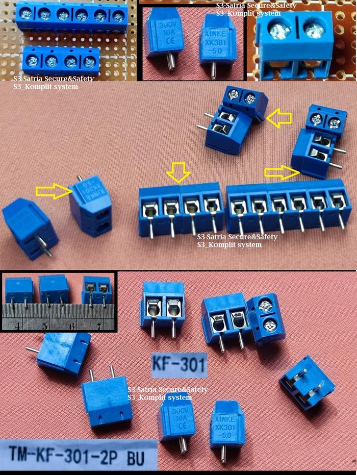 Jual Kecil 2P KF301 Terminal Blok PCB Rustin 2 P Pin bisa 4 konektor ...