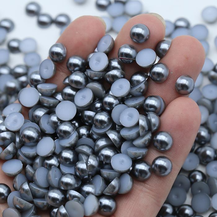 Jual Half Pearl Mutiara Belah 3mm Bahan Henna Craft - Silver Grey ...