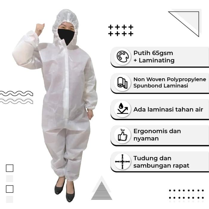 Jual Baju Hazmat - APD Alat Pelindung Diri 65gsm 75gsm 100gsm - Putih ...