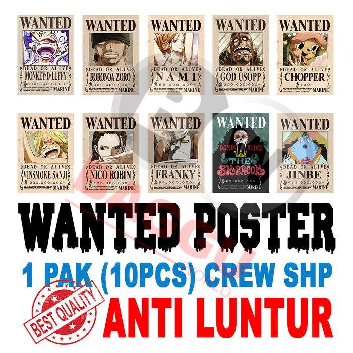 Jual Poster Buronan One Piece 1 Set Kru SHP - Jakarta Barat - BAGGU ...
