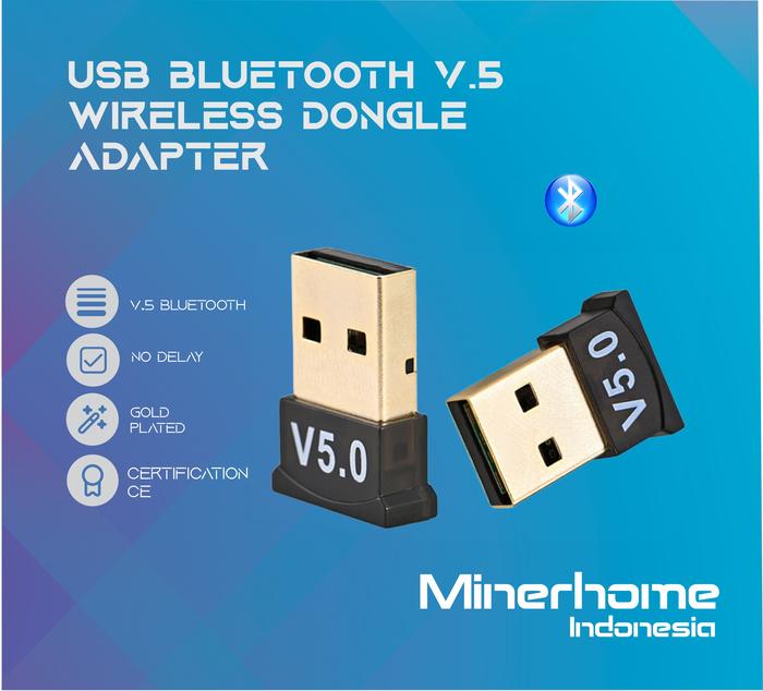 Promo USB Bluetooth V5.0 Wireless Dongle Adapter - - Miner Home | Tokopedia