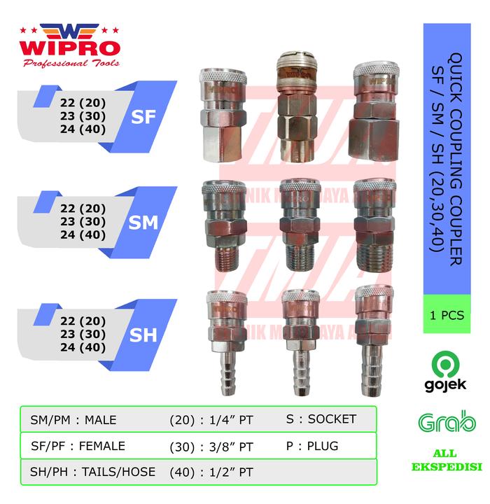 Jual WIPRO Quick Coupler Coupling Sambungan Selang Angin SF SM SH(20/30 ...
