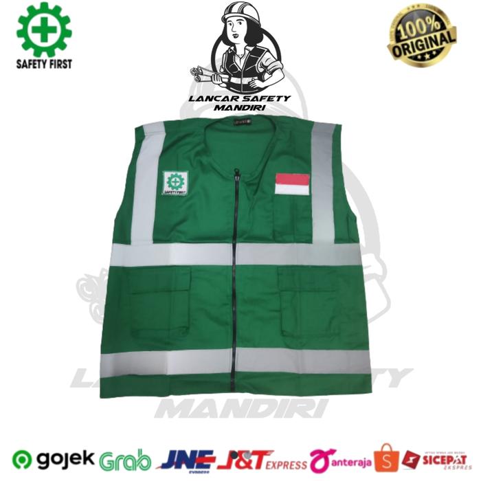 Jual Rompi Kerja Proyek Bahan Drill / safety Vest Proyek Warna Hijau ...