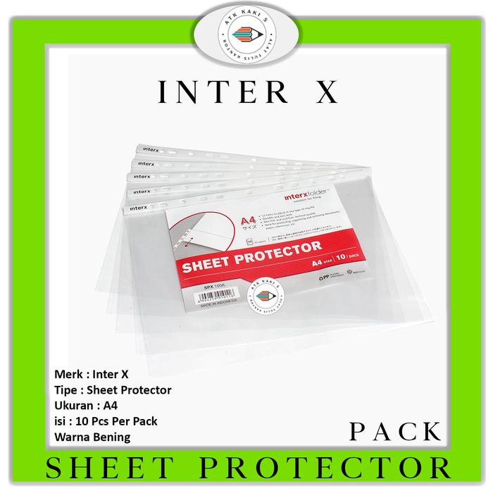 Jual Sheet Protector / PP Pockets A4 isi 10 Lembar - Inter X Folder ...