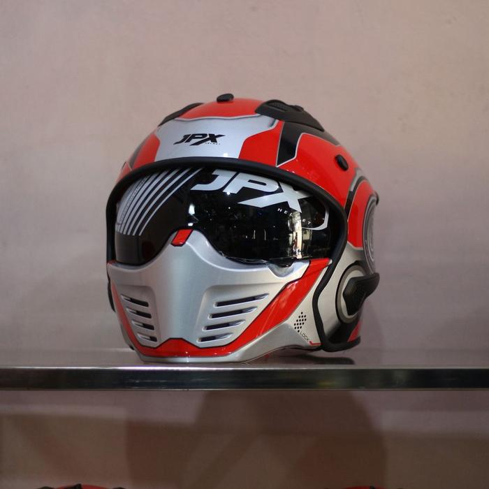 Jual HELM JPX MX726R R07 RED FERRARI HELM MODULAR JPX TRANSFORMER ...