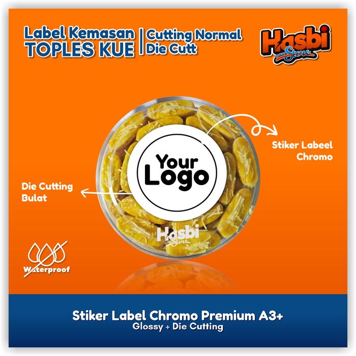 Jual Cetak Stiker / Sticker / Label Chromo+Cutting A3 - BULAT 5X5CM, Tanpa Laminasi - Kota ...