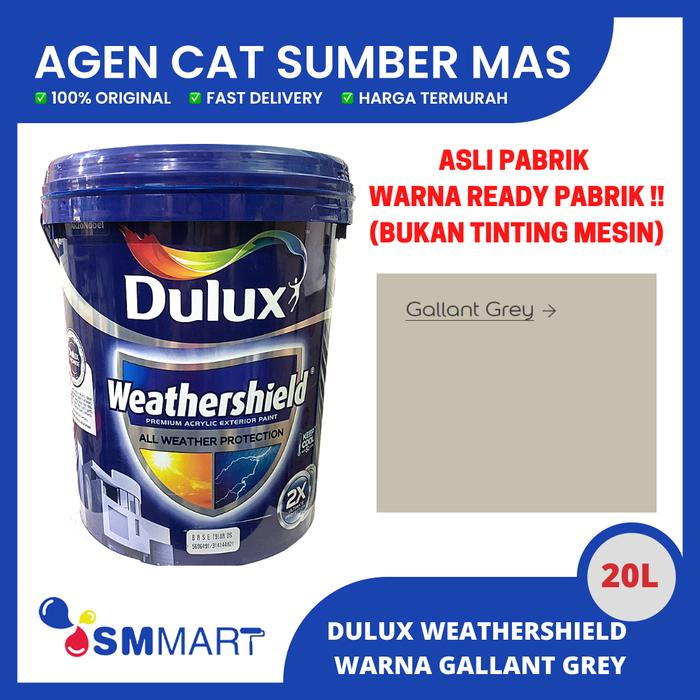 Jual CAT TEMBOK EKSTERIOR DULUX WEATHERSHIELD PRO WARNA GALLANT GREY 20 ...