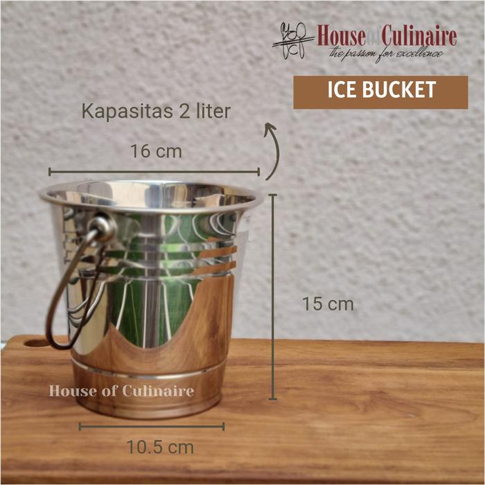 Jual Ice Bucket 2 Liter Tempat Wadah Es Batu Ember Stainless Steel Di ...
