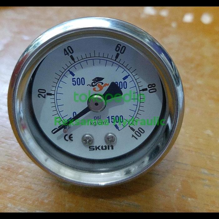 Jual PRESSURE GAUGE / MANOMETER 40MM MERK SKON 100 BAR - Jakarta Barat ...