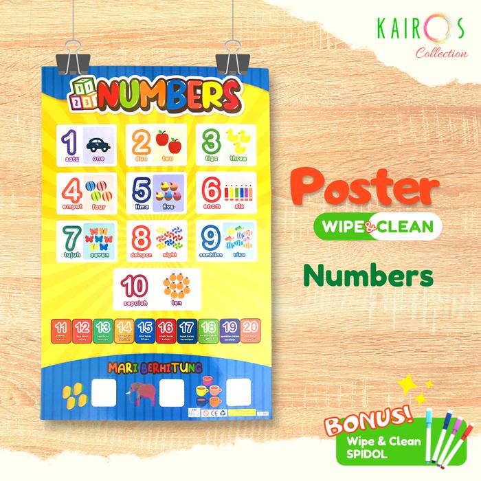 Jual Poster Dinding Glossy Wipe and Clean Edukasi Anak Paud TK Belajar ...