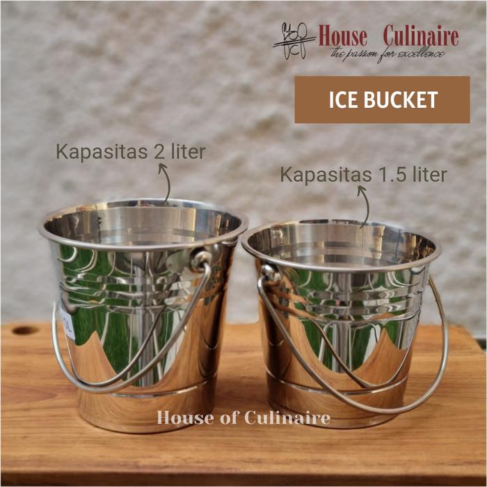 Jual Ice Bucket 2 Liter Tempat Wadah Es Batu Ember Stainless Steel Di ...