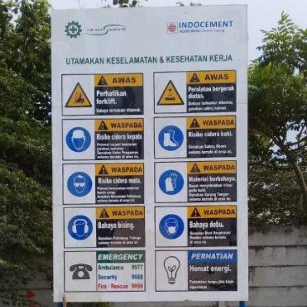 Jual papan keselamatan kerja proyek 2x3m - Kota Surabaya - Piramida ...