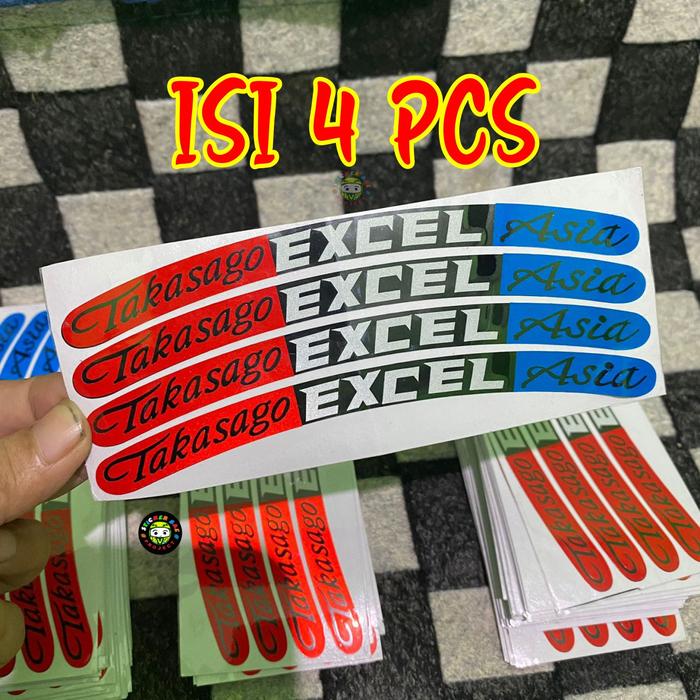 Jual sticker takasago excel velg bahan terbaik isi 4 pcs - Kab ...
