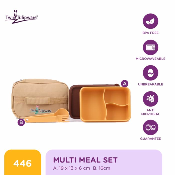 Promo Kotak Makan Twin Tulipware Multi Meal Set 950 ML - Golden Lady ...