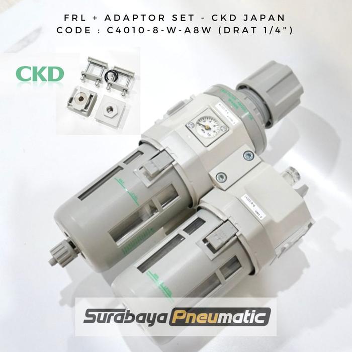 Jual CKD Japan - C4010-8-W / C4010-8-W-A8W (1/4") - FRL Unit + Adaptor ...