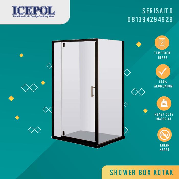 Jual Shower Box Kotak Icepol IC61224bk / Shower Screen Persegi Panjang ...