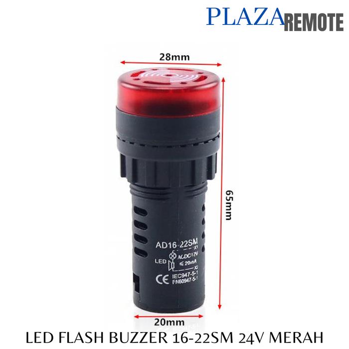 Jual FLASH BUZZER LED ALARM SIGNAL BEEPER AC AD16-22 SM 380V 220V 24V ...