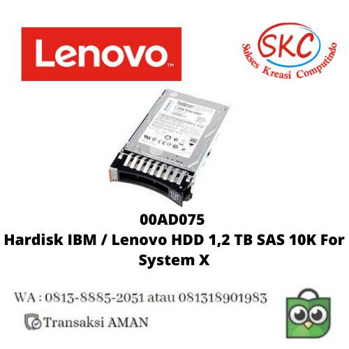 Jual Hardisk IBM / Lenovo HDD 00AD075 1,2 TB SAS 10K For System X ...