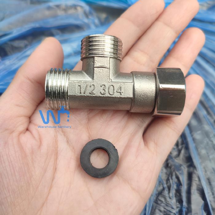 Jual Nepel Tee Sambungan Closet Drat 1/2 inch Nepel T Putar Bahan ...