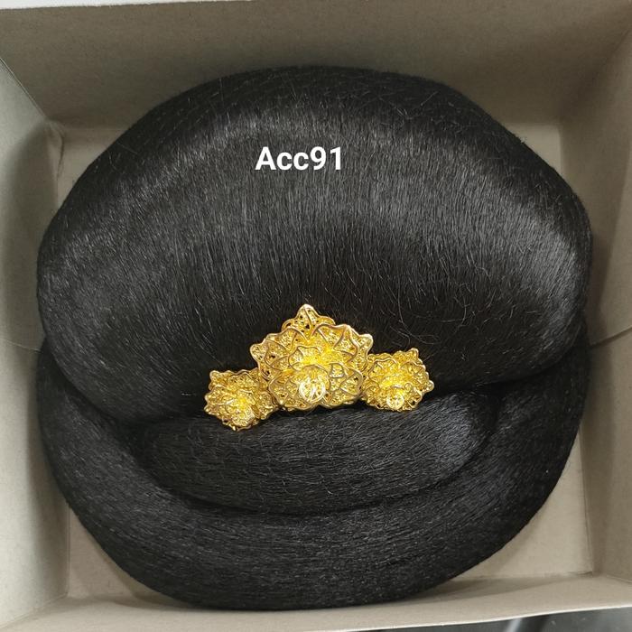 Jual konde Dewi modern uk sedang dan tusuk konde Kendari warna emas ...