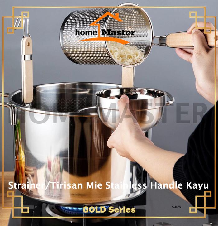 Jual Strainer/Tirisan Bakmi/Mi/Mie/Ramen Makanan Stainless Handle Kayu ...