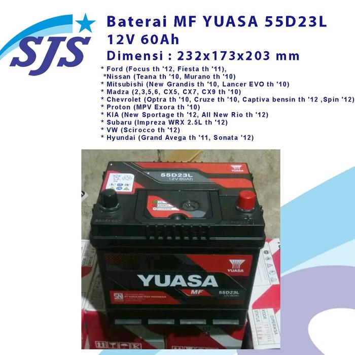 Jual Aki Yuasa MF 55D23L kering mobil Xtrail 12v 60ah - Kota Surabaya - SJScv | Tokopedia