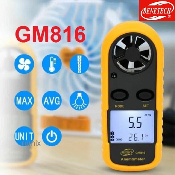 Jual Digital Anemometer Pengukur kecepatan angin thermometer Anemo ...