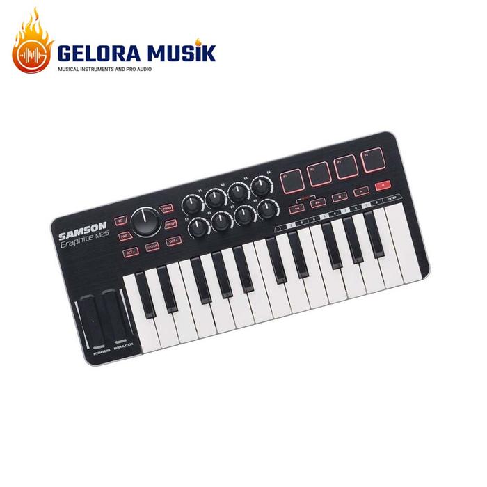 Jual Keyboard Midi Controller Samson Graphite M25 KEY USB - Kab ...