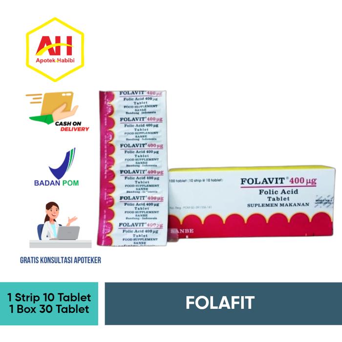 Jual FOLAVIT POLAPIT POLAVIT FOLAPIT TABLET 400 MCG 1 STRIP ISI 10 ...