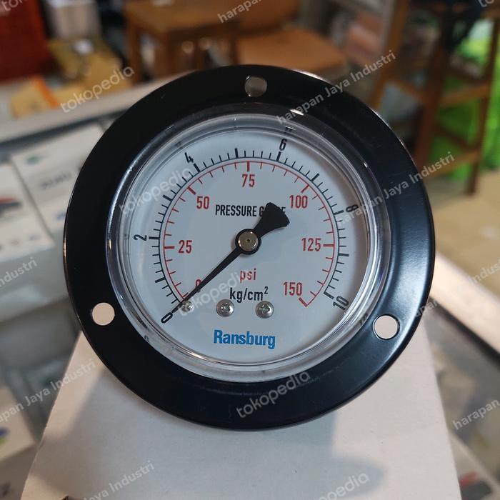 Jual Pressure gauge RANSBURG 2.5" / Manometer flange Back Connection ...