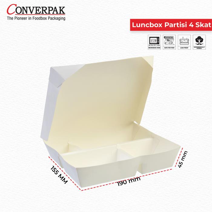 Jual Paper Lunch Box Converpak Partisi/Food Grade/Eco-Friendly/50pcs 4 ...