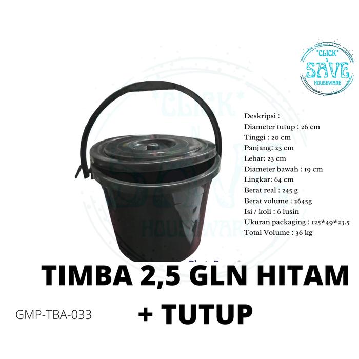 Jual TIMBA GALON EMBER HITAM 2.5. L + TUTUP - Kota Surabaya ...