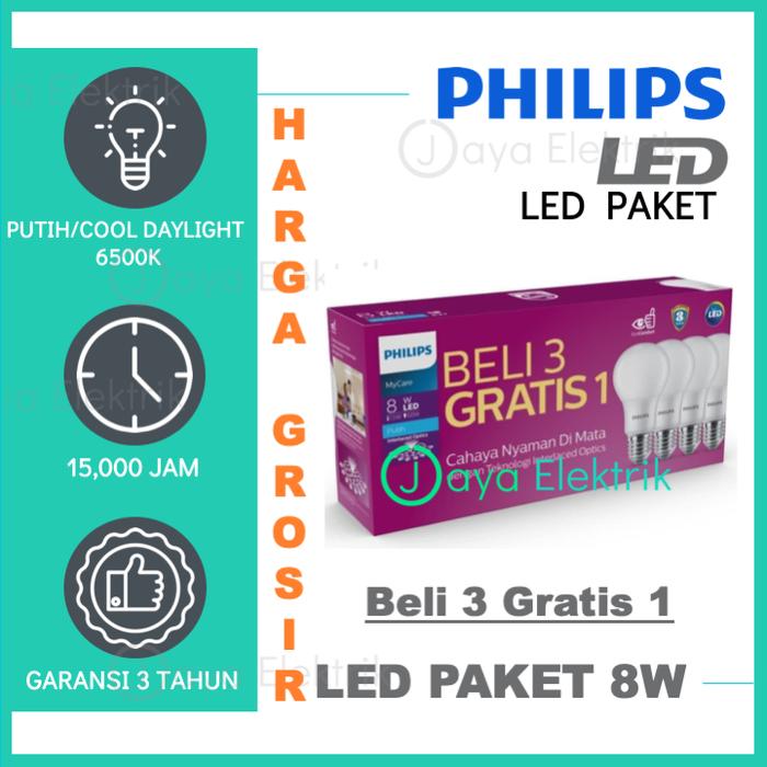 Jual Lampu LED PHILIP Multipack 4W 6W 8W 10W 12W 14.5W Putih - Bulb ...