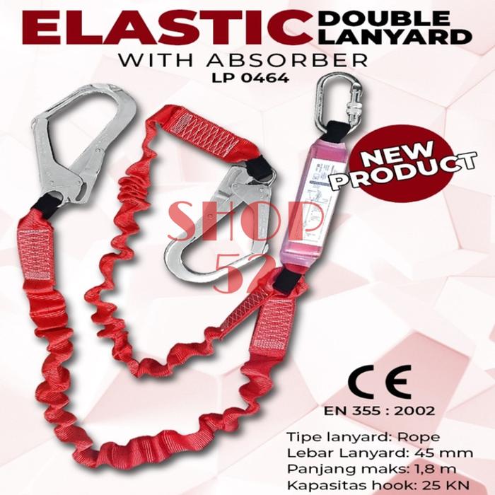 Jual Safety Shock Absorber Lanyard Webbing Double Big Hook Leopard ...