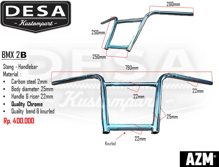 Jual Stang Custom Stang Motor Stang Chopper Stang BMX Chrome - Kota ...
