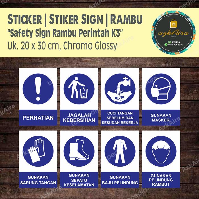 Jual Sticker Stiker Safety Sign Rambu K3 Kewajiban/ Perintah - Uk ...