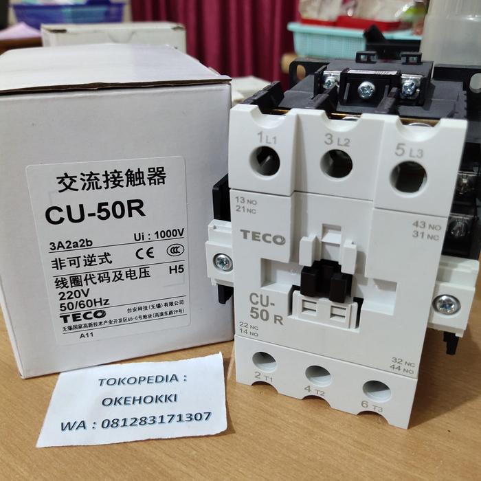 Jual CONTACTOR / KONTAKTOR TECO CU-50R CU 50R CU50R TECO 220V 220 V 50 ...