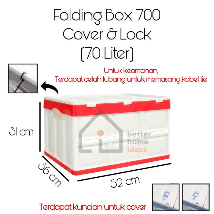 Jual Box Container Serbaguna CLUB / Folding Box 700 Cover & Lock - Abu ...