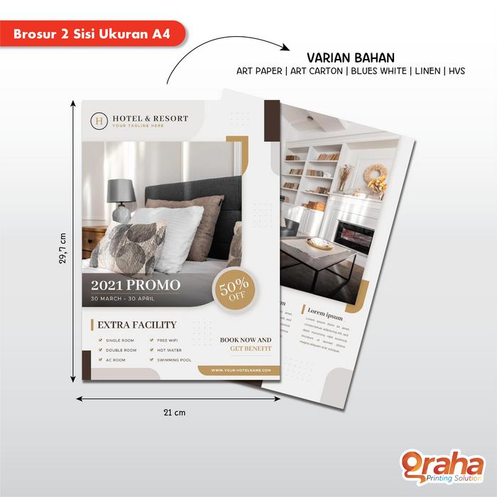 Jual Cetak Brosur / Leaflet / Flyer A4 - 2 Sisi - Art Carton 210 - Kota ...