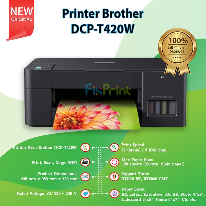 Jual PRINTER BROTHR DCP-T420W T420 Inkjet AIO Wifi Garansi Print Scan ...
